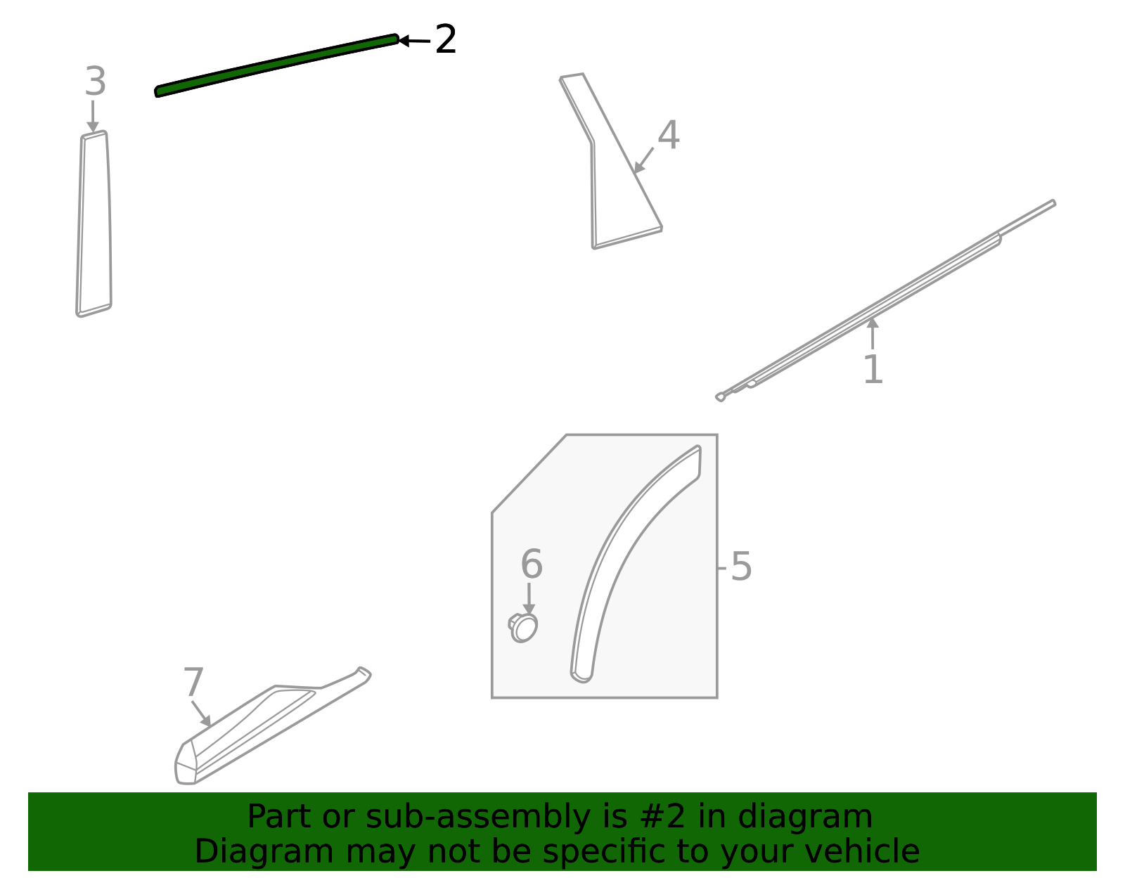 82283-6RA0A - 2021-2025 Nissan Rogue - Frame Molding | World OEM Parts ...