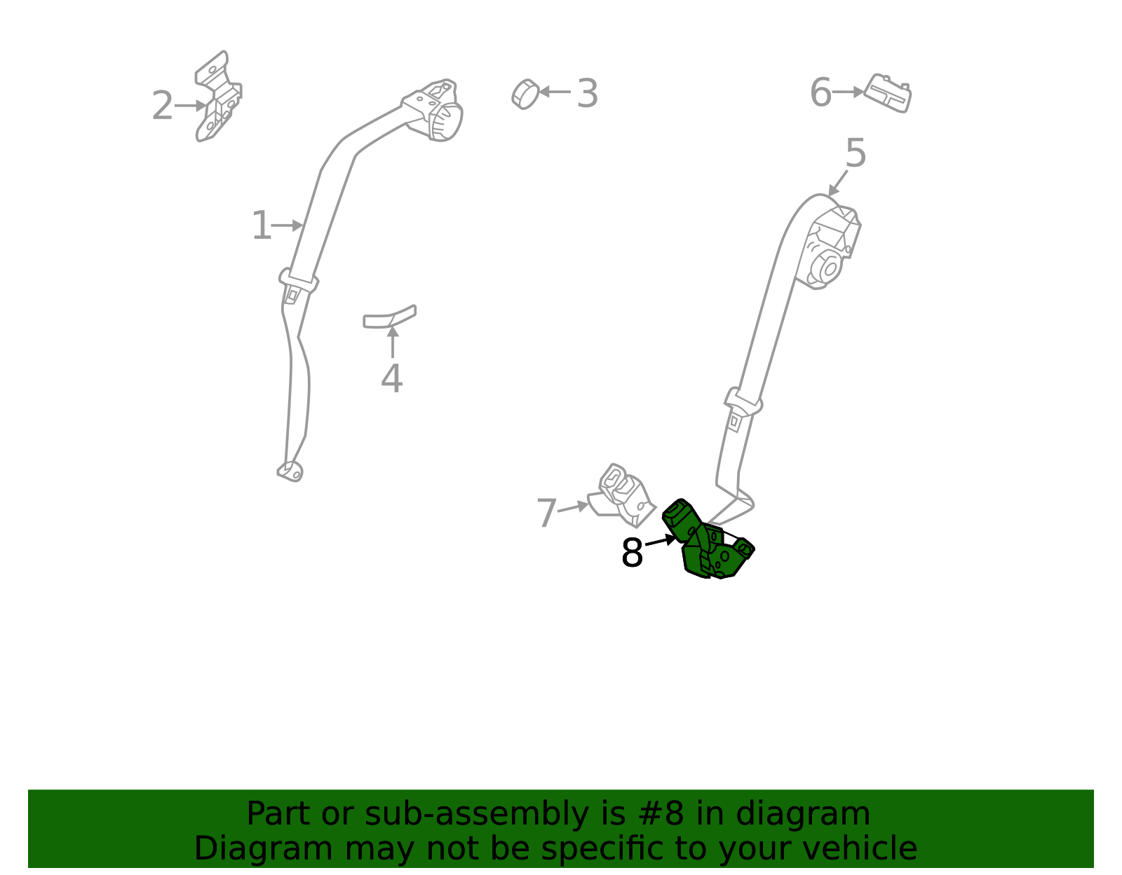 88843-6RR5B - 2021-2025 Nissan Rogue - Buckle | Anicra Nissan Parts