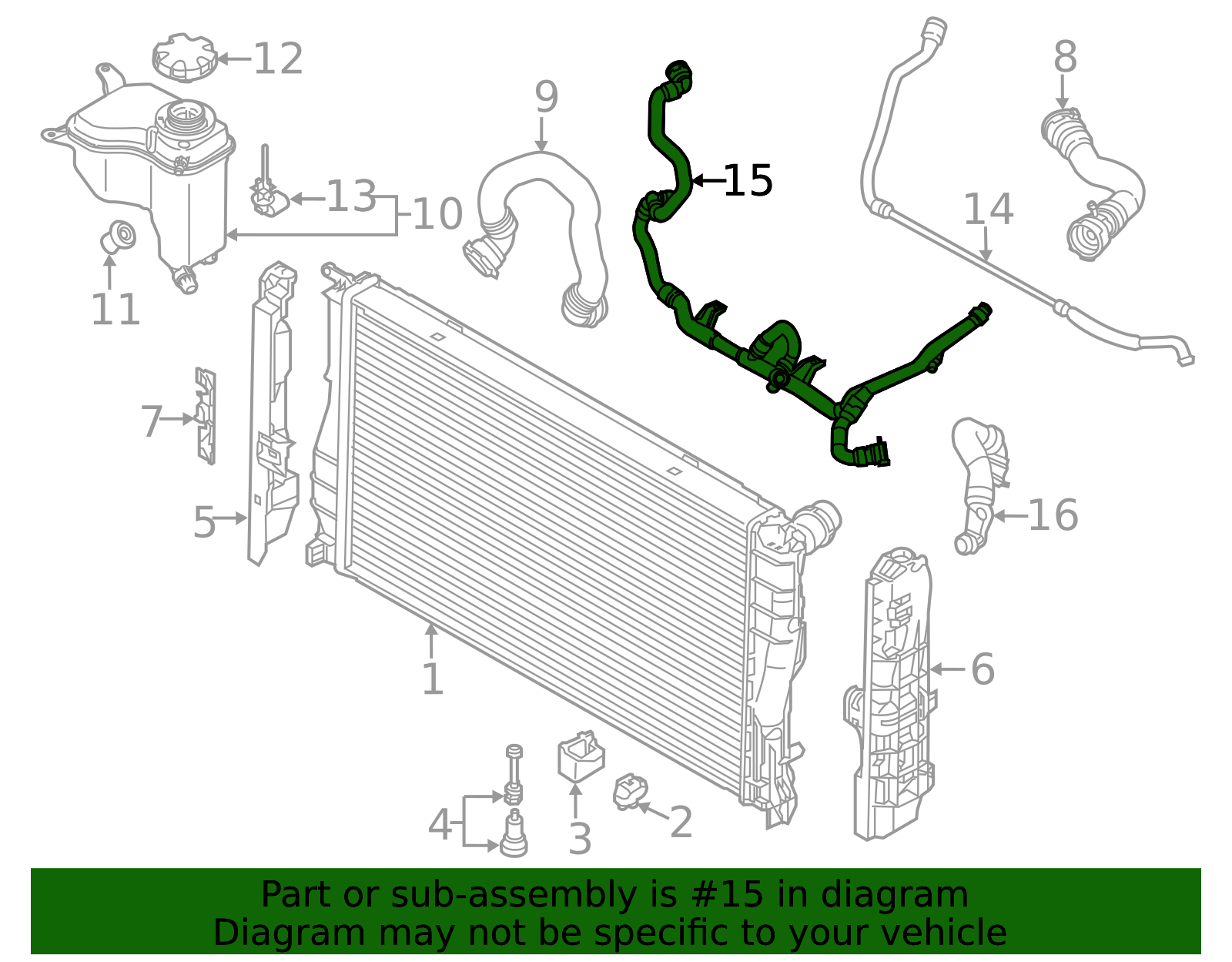 17127599460 - 2013-2015 BMW X1 Coolant Hose (17-12-7-599-460) | BMW of ...