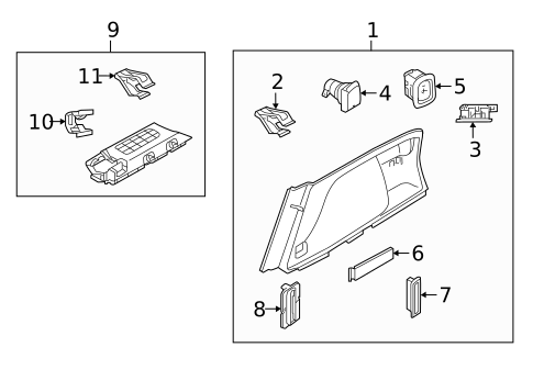 Interior Trim - Rear Body for 2021 Volvo V60 Cross Country | Volvo ...