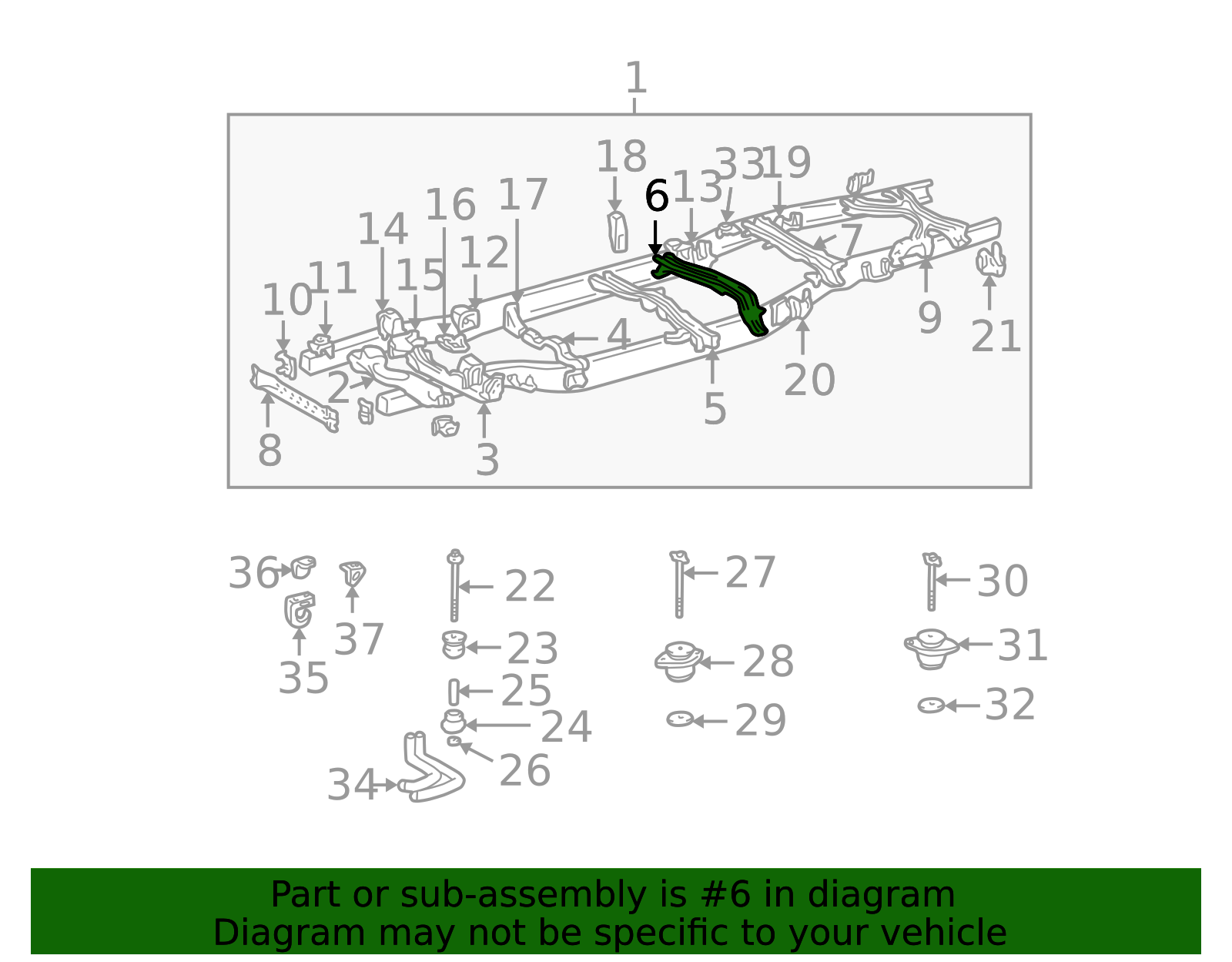 2005-2006 Toyota Tundra Cross-Member 51205-0C050 | Toyota Parts Center