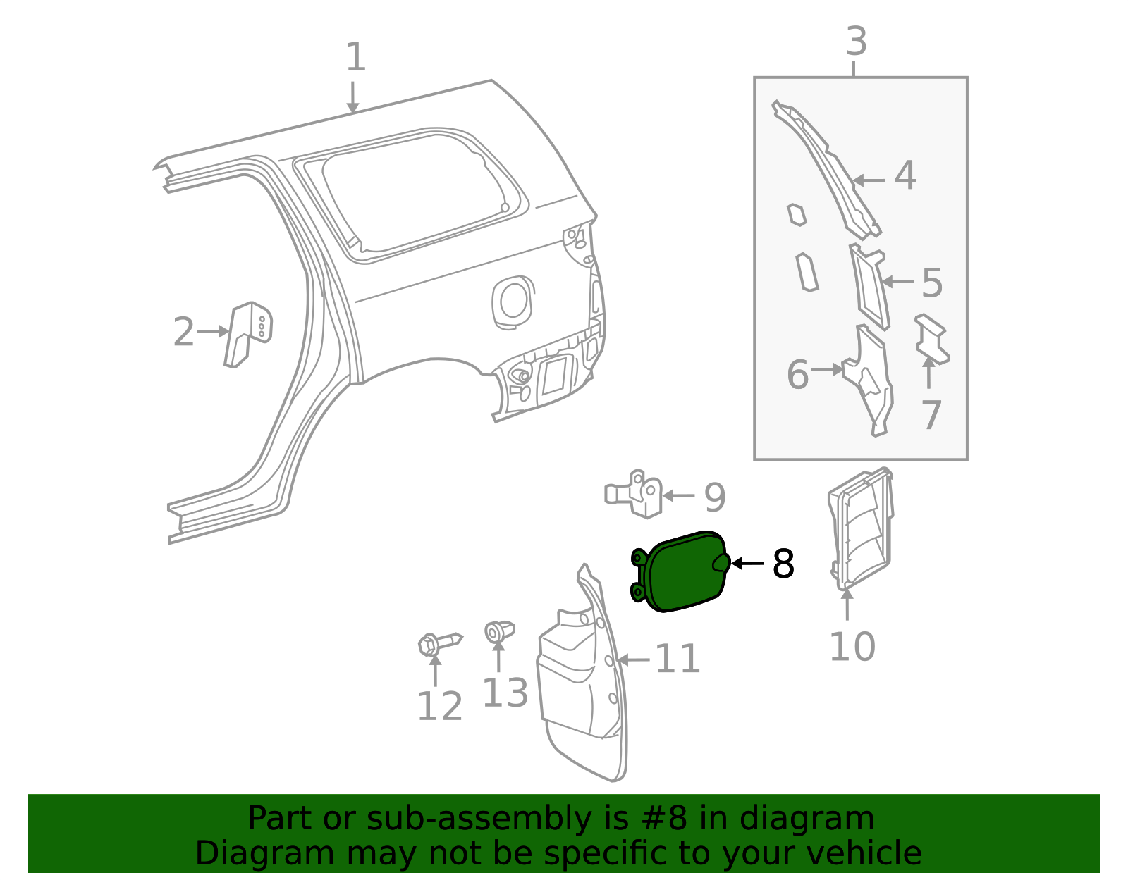 77350-0C030 - Fuel Door - 2011-2020 Toyota Sequoia | Nucar Toyota of ...