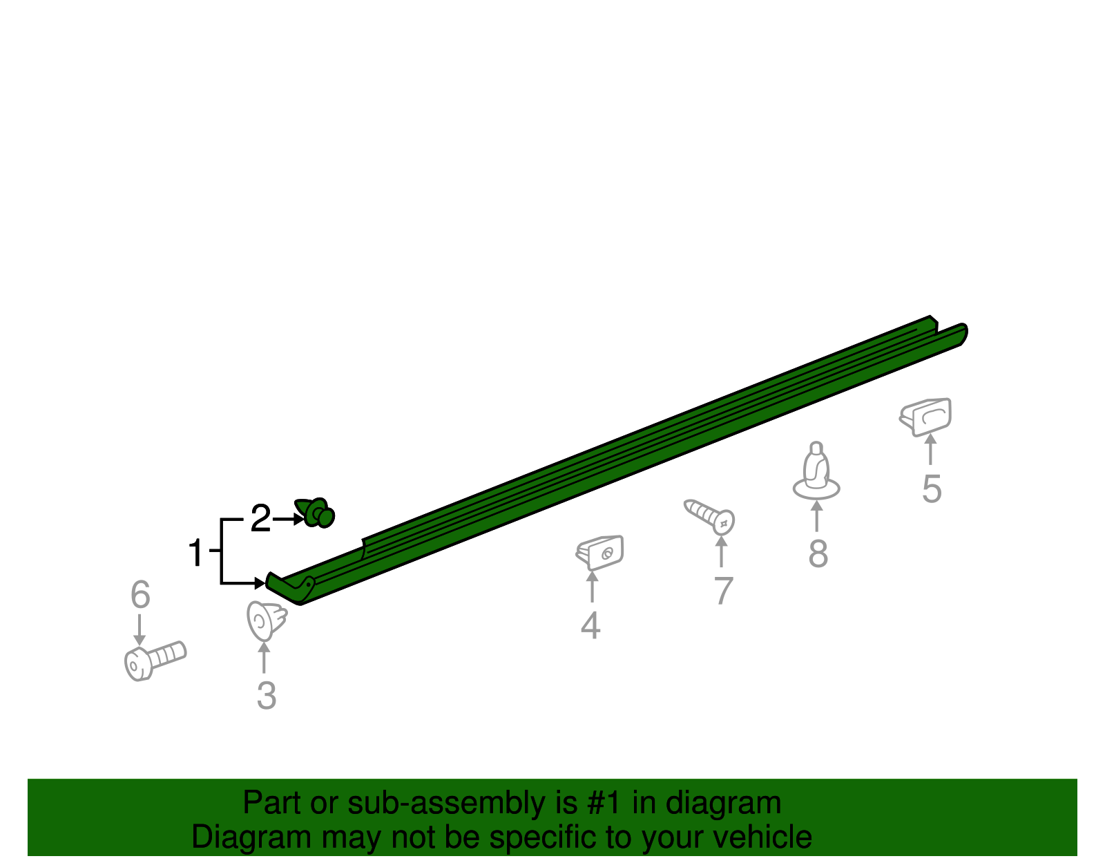 2003-2004 Toyota Avalon Rocker Molding 75852-AC010-G2 | Toyota Parts Center
