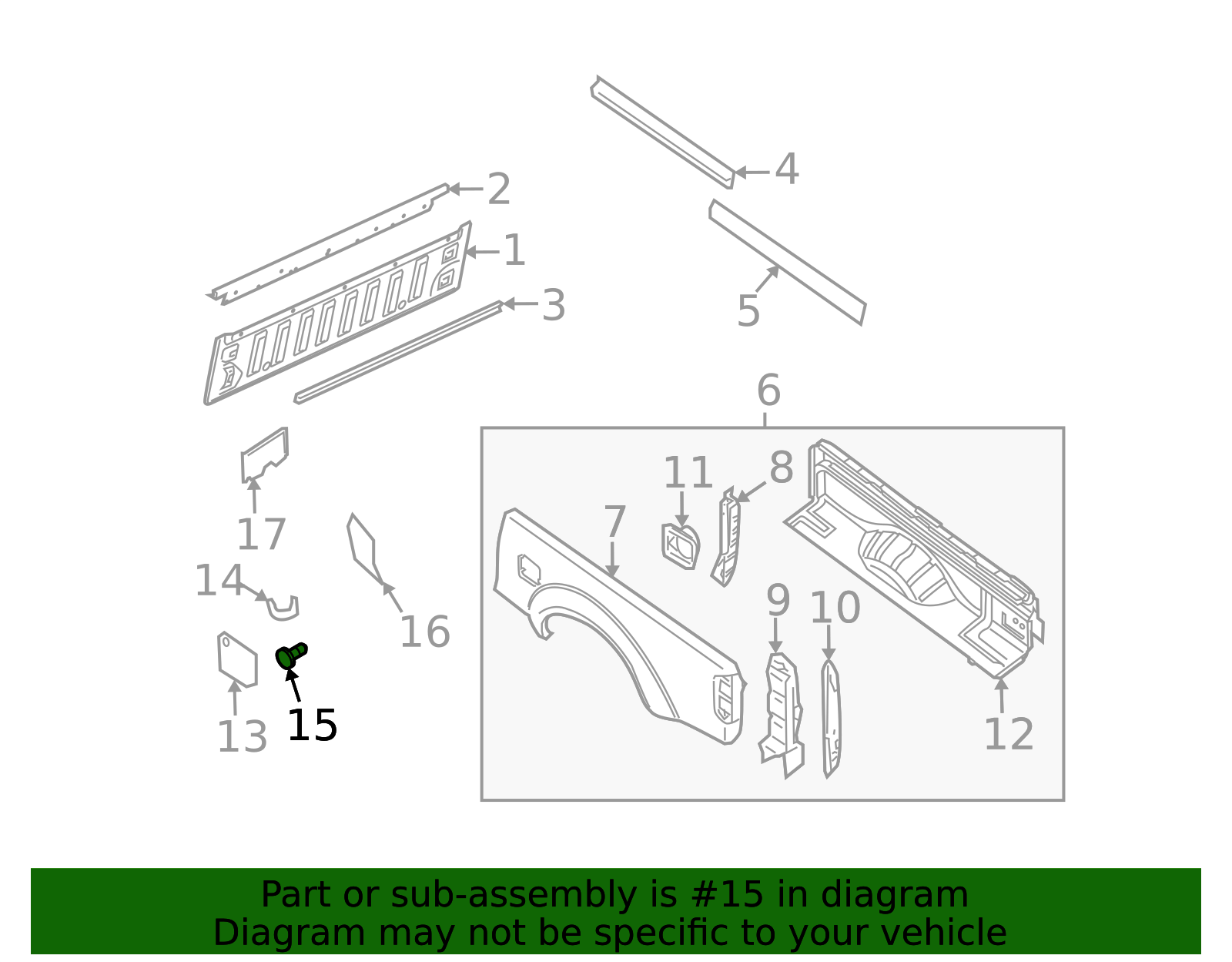 2007-2021 Nissan Filler Door Bumper - Driver's Side (LH) 01658-0018U ...