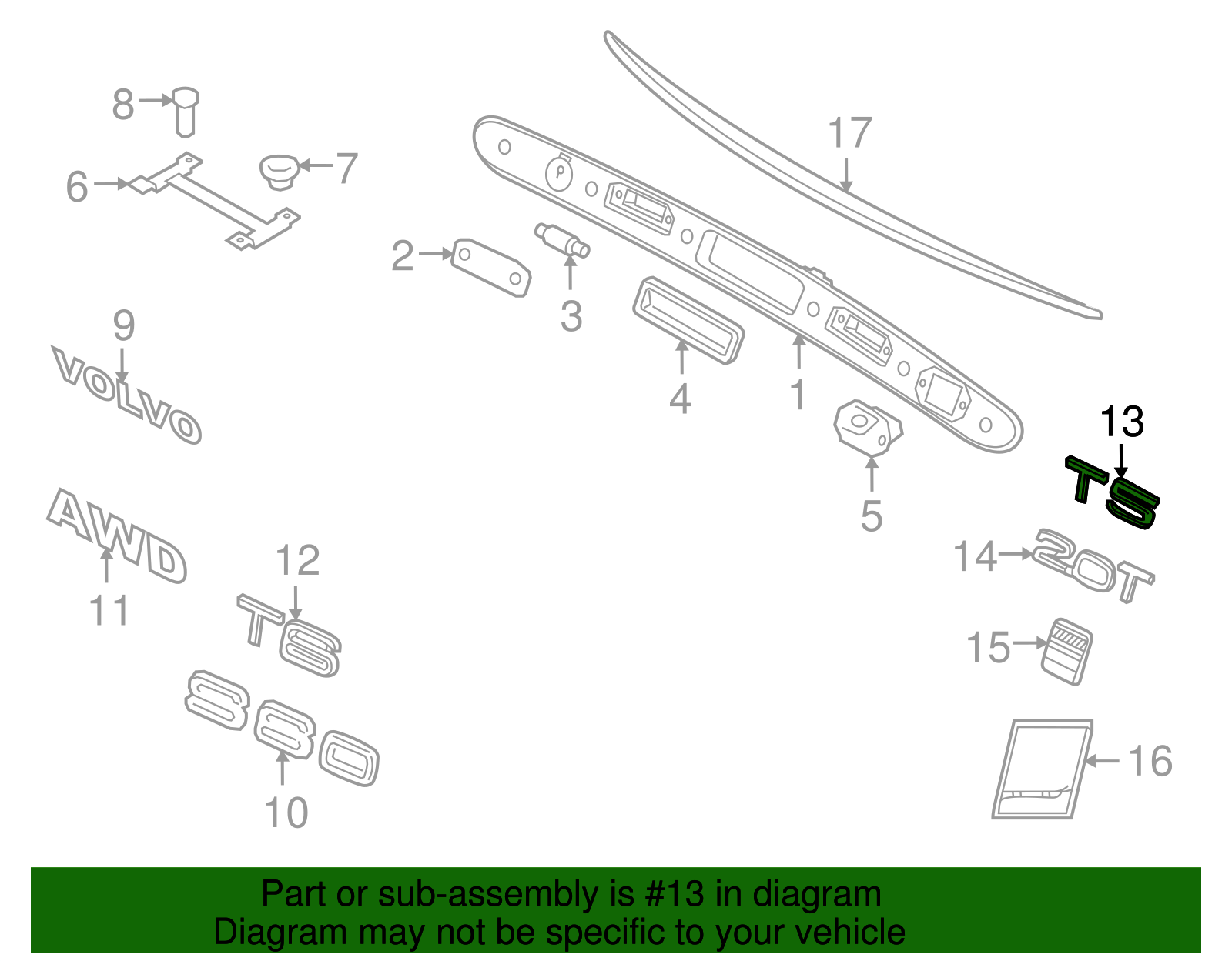 2011-2022 Volvo Nameplate 31333650 | TascaParts.com