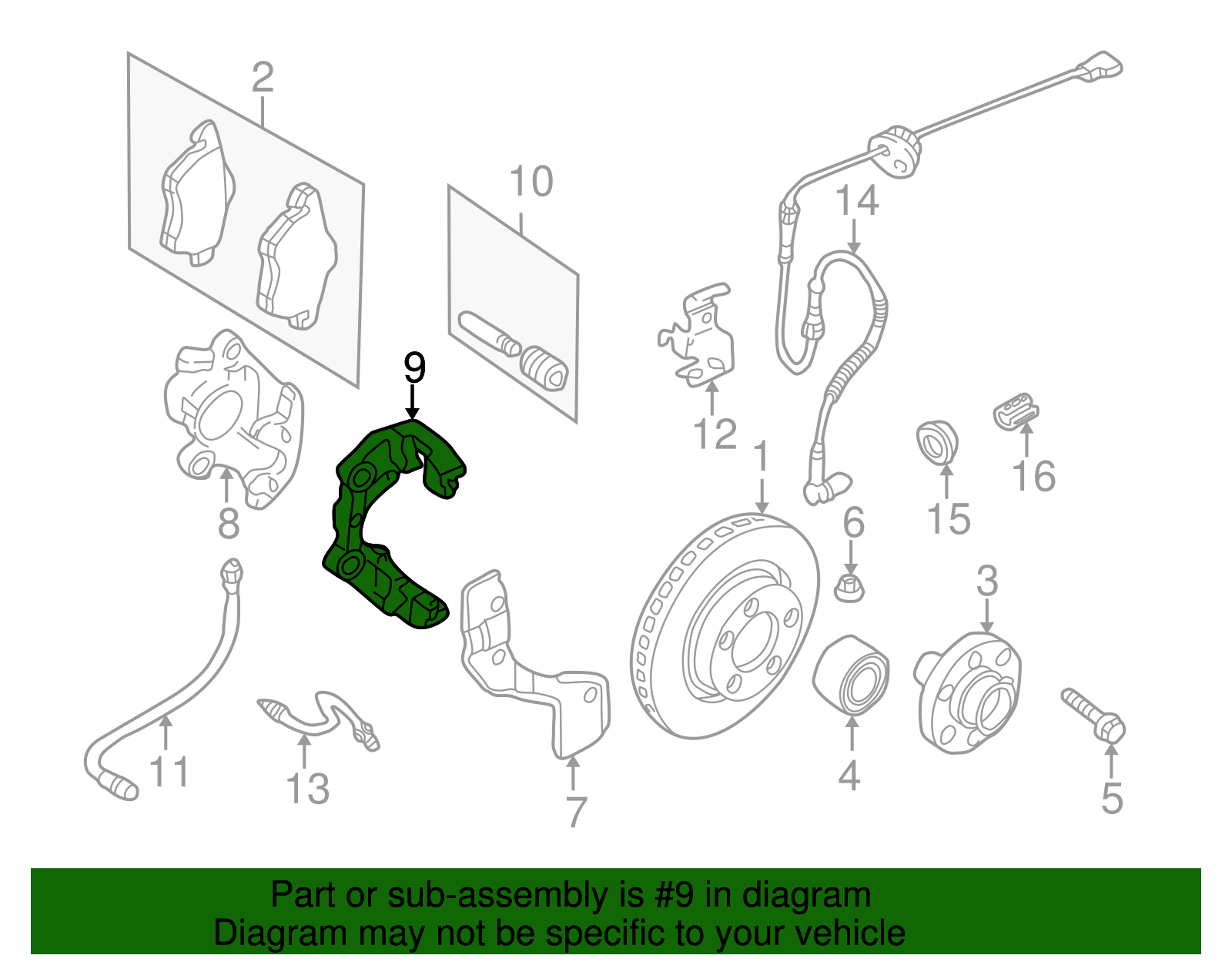 1992-2001 Audi Carrier Assembly 3B0-615-125 | Audi USA Parts