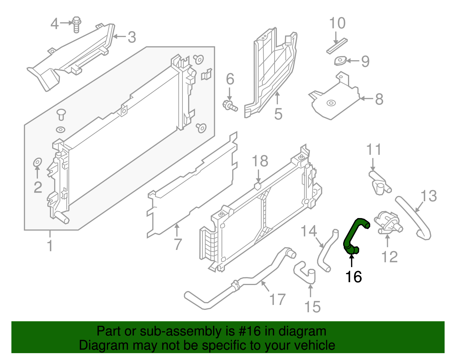 21502-5SA0A - 2018 Nissan LEAF - Outlet Hose | Anicra Nissan Parts