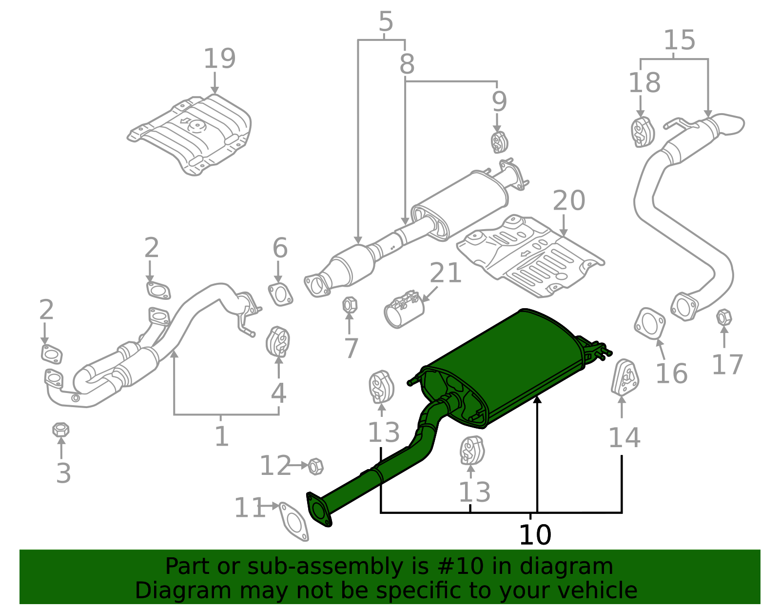 28710-A9150 - Muffler Assembly Rear 2015-2021 Kia Sedona | Kia.Parts Store