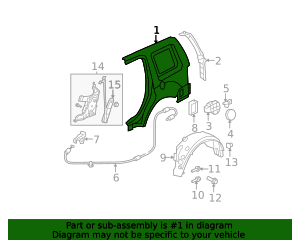 2009-2015 Honda Pilot Quarter Panel 04646-SZA-A92ZZ | Honda Factory Parts