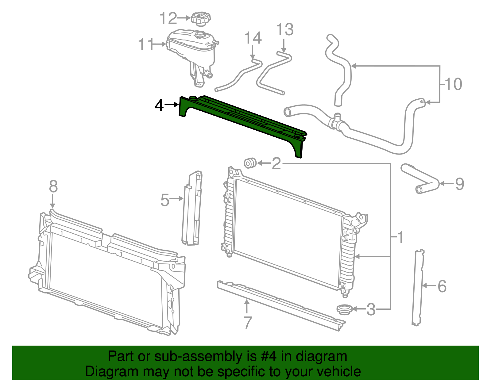 23141866 - 2014-2020 GM - Upper Radiator Air Baffle | Partners Chevy