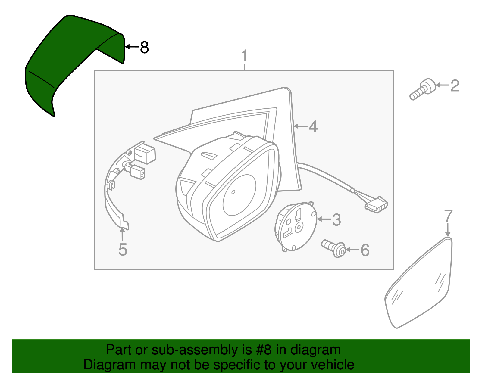 5Z1-857-538-E-GRU - Mirror Cover 2013-2015 Volkswagen Passat ...