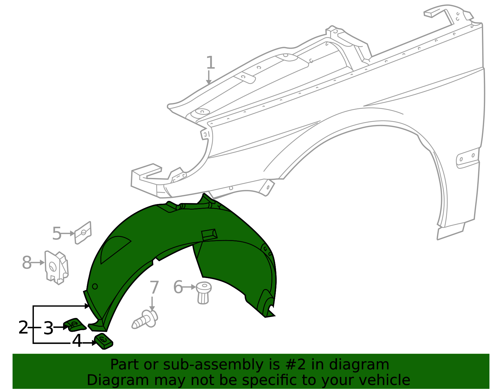 Genuine Wheel Arch Liner for 2006-2009 Saab 9-5 | Part# 12756107 | Over ...