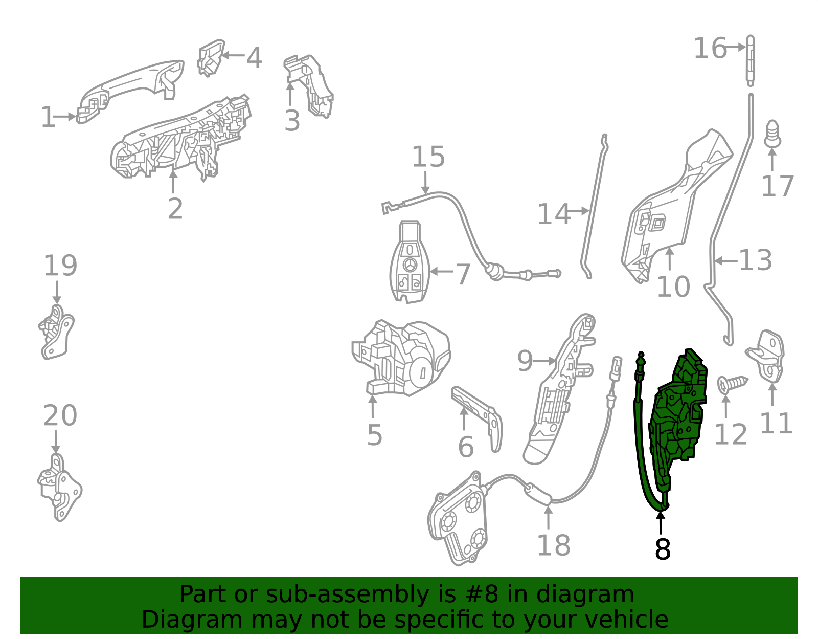 2016-2019 Mercedes-Benz Lock Assembly 099-720-75-01 | Parts Performance ...