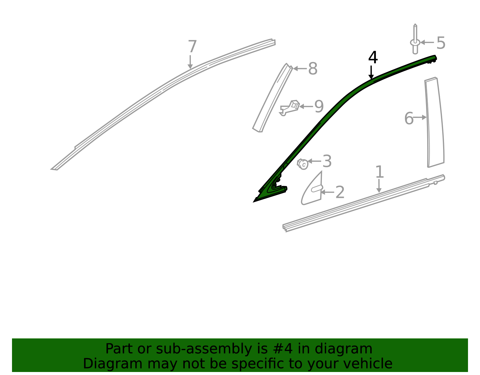 75071-06080 - Upper Molding 2019-2025 Lexus | Lexus Parts Outlet