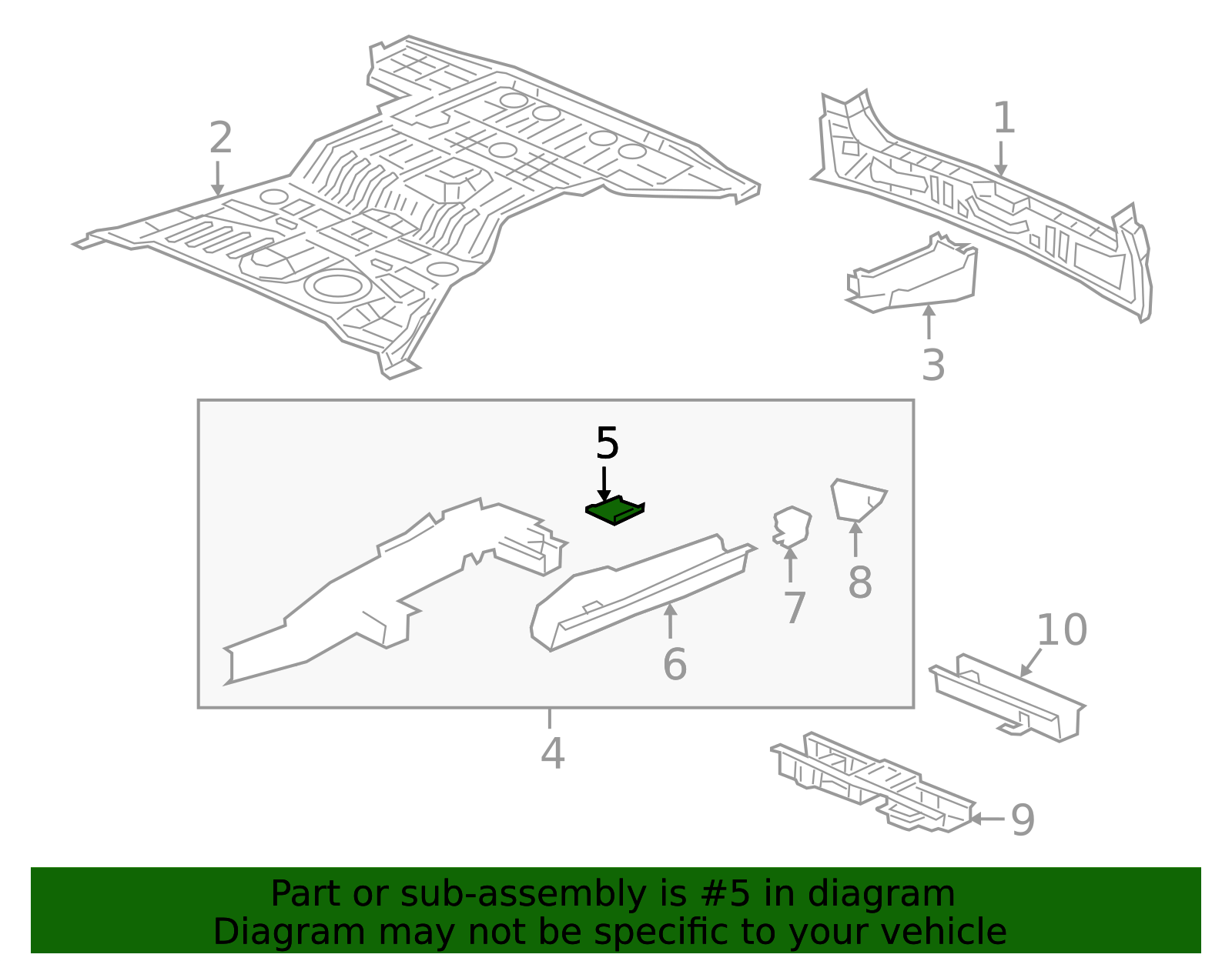 65682-TGS-A00ZZ - Stiffener L Rear Frame - 2019 2020 Honda Passport ...