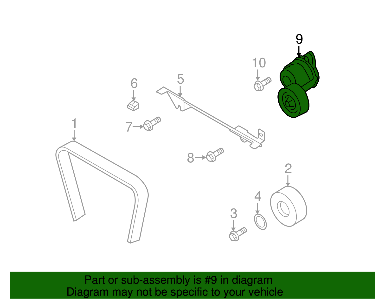 2008-2014 Subaru Serpentine Tensioner 23769AA010 | Subaru Parts Guys