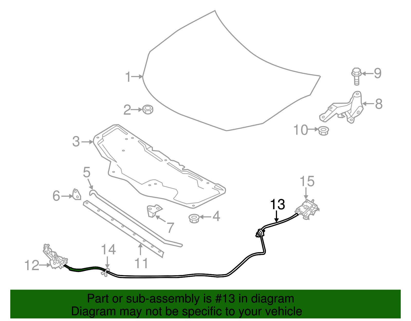 65621-3RA0A - Release Cable 2013-2017 Nissan Sentra | Nissan Parts ...