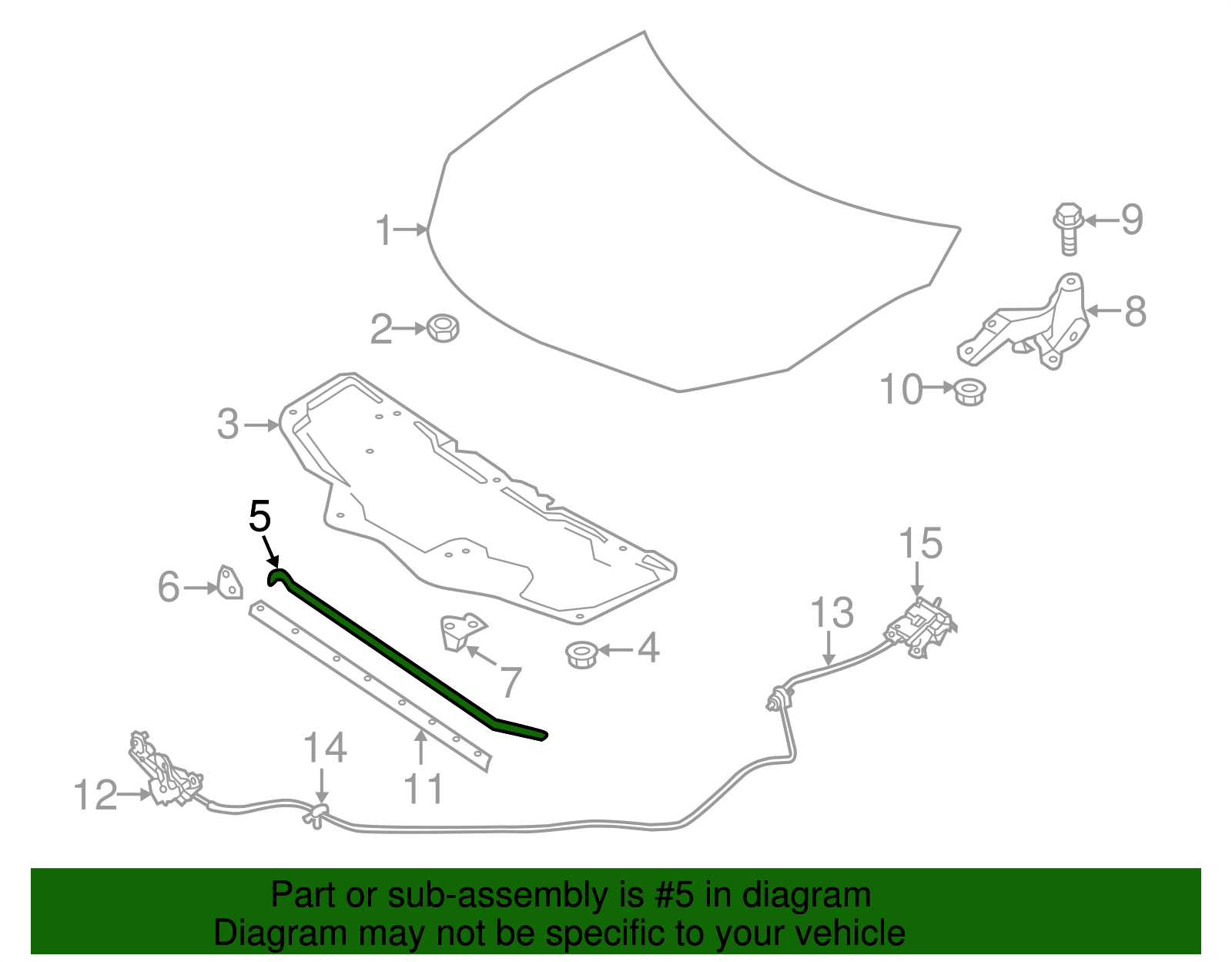 2013-2019 Nissan Sentra Support Rod 65771-3SG0A | Parts for Nissans