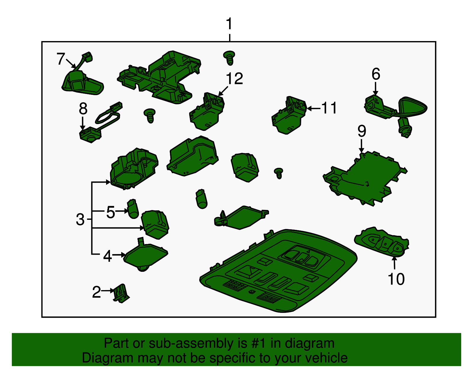 2010-2014 Cadillac CTS Light Cashmere Roof Console 15876712 | Capital ...