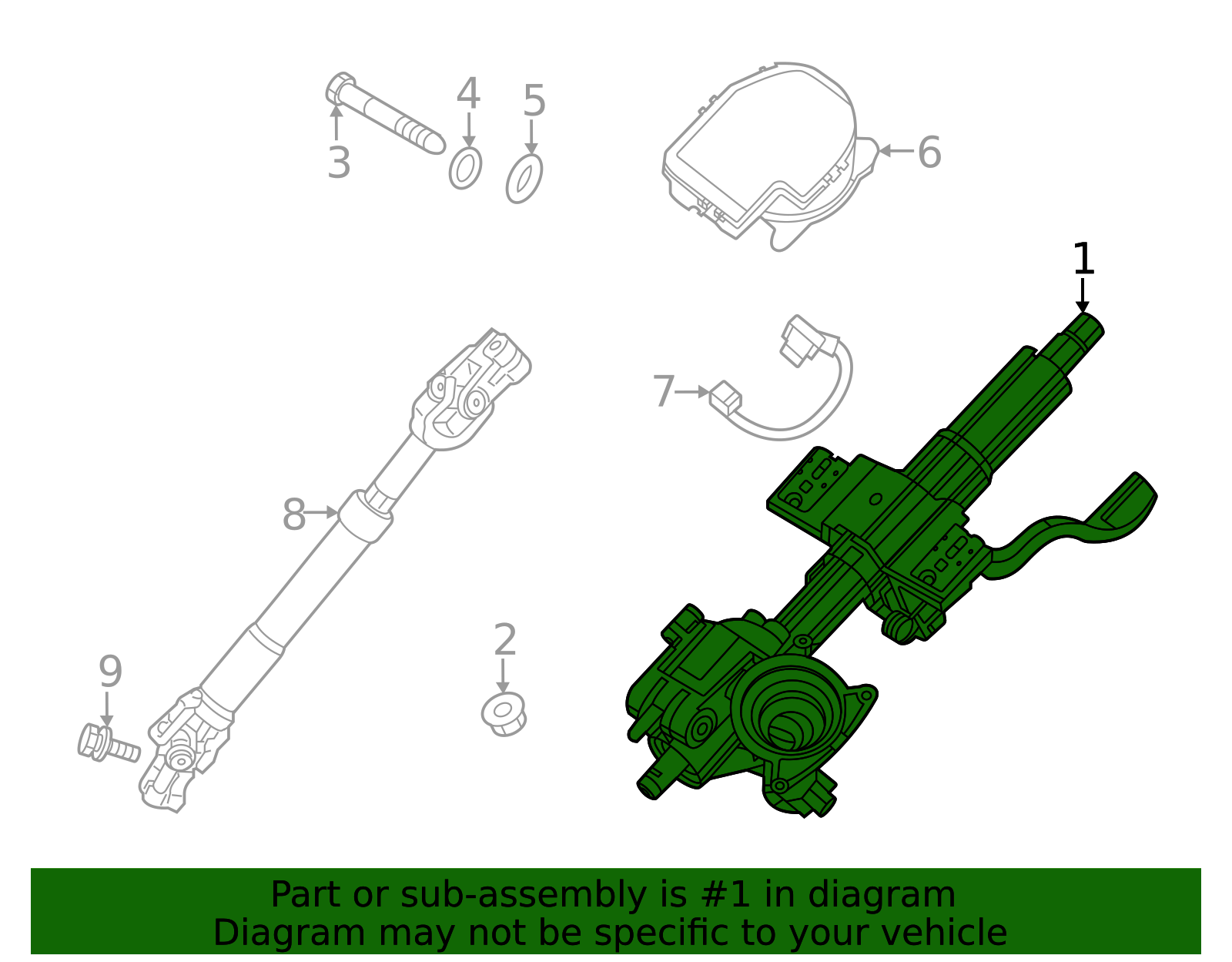 Hyundai - 56390-AA020 - Steering Column - 2021-2023 Hyundai Elantra ...