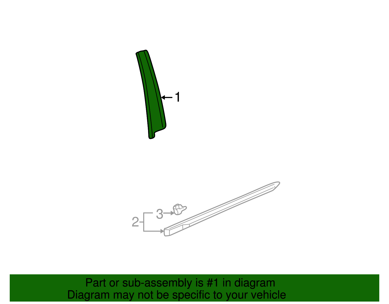 72970-S84-A00 - 1998-2002 Honda Accord - Garnish L Rear Door Sash ...