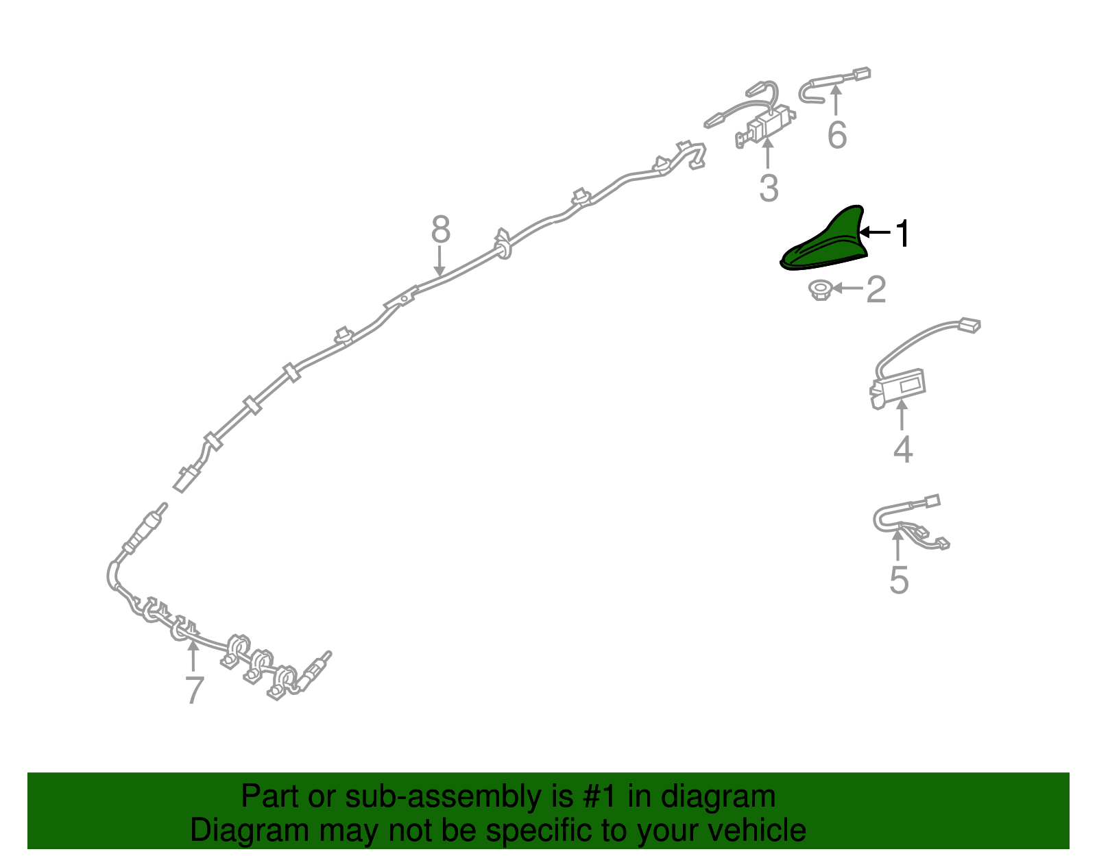 Hyundai - 96210-3Q000-X3B - Antenna Assembly - 2011-2012 Hyundai Sonata ...