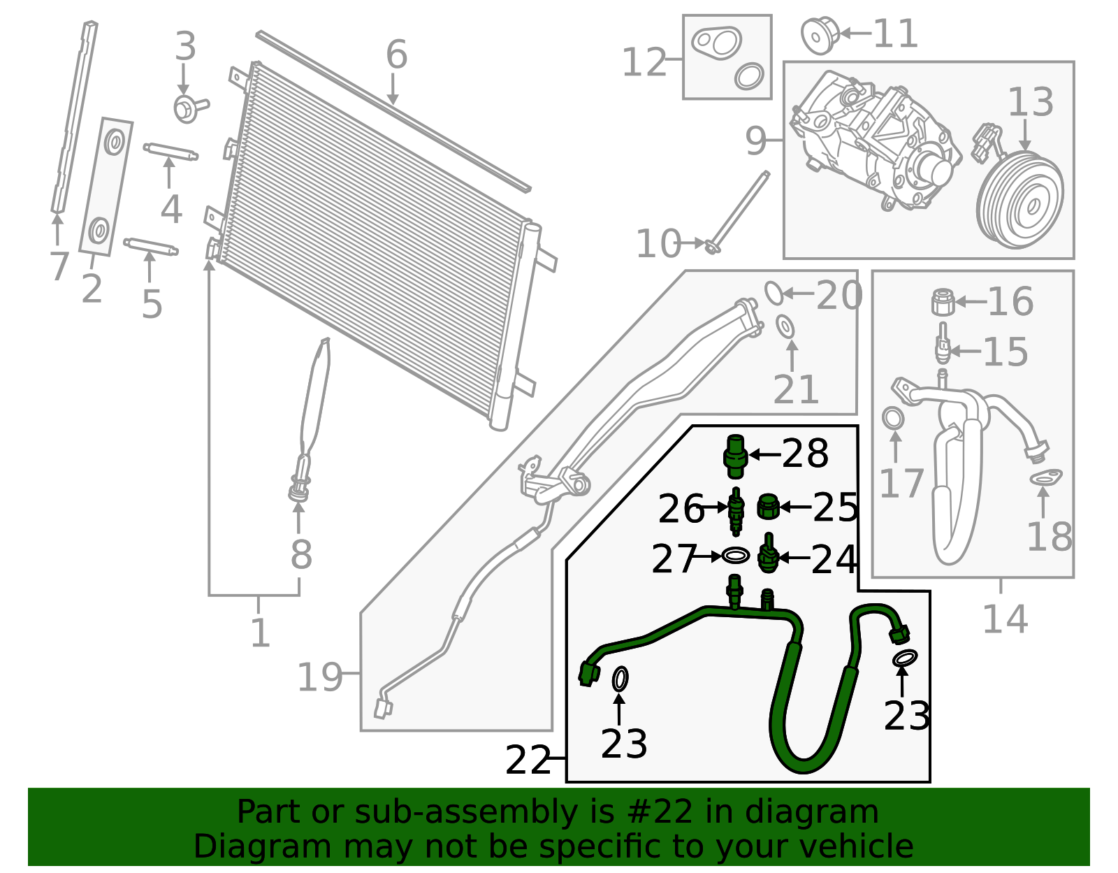 Genuine OEM Ford Part - A/C Refrigerant Discharge Hose HL3Z-19972-L ...