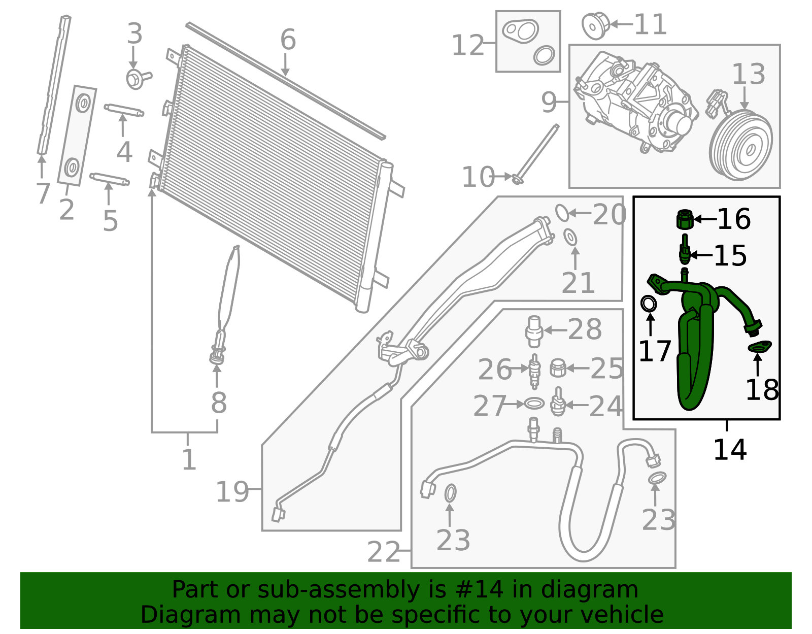 Ford A/C Suction Hose - OEM Cooling Line - Part #HL3Z-19867-N ...