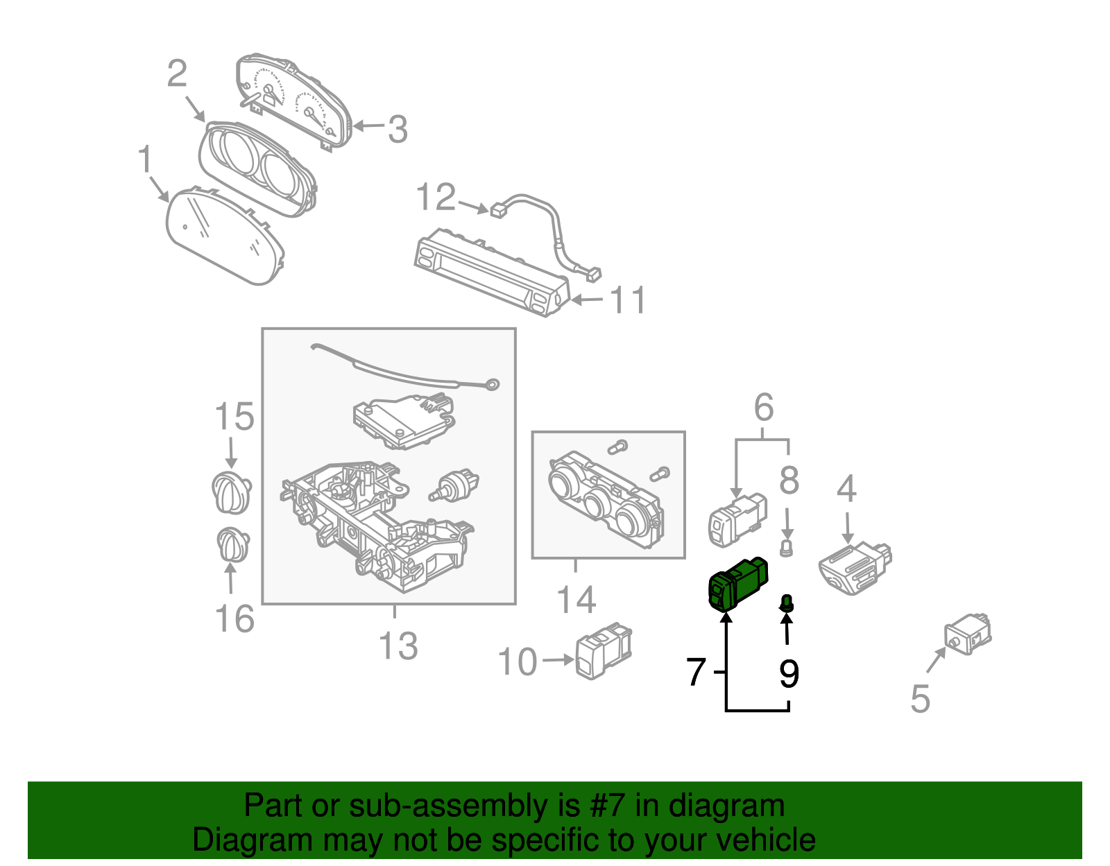 2003-2005 Mazda 6 Instrument Light Rheostat GJ6A-66-6R0 | Mazda Parts Deals