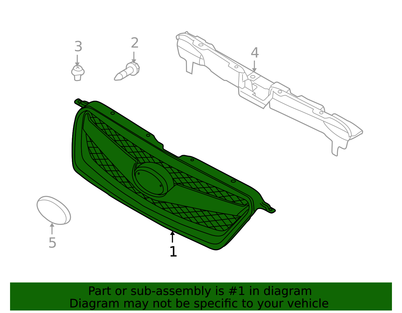 2010-2012 Subaru Outback Grille 91121AJ04B | Subaru Parts Guys