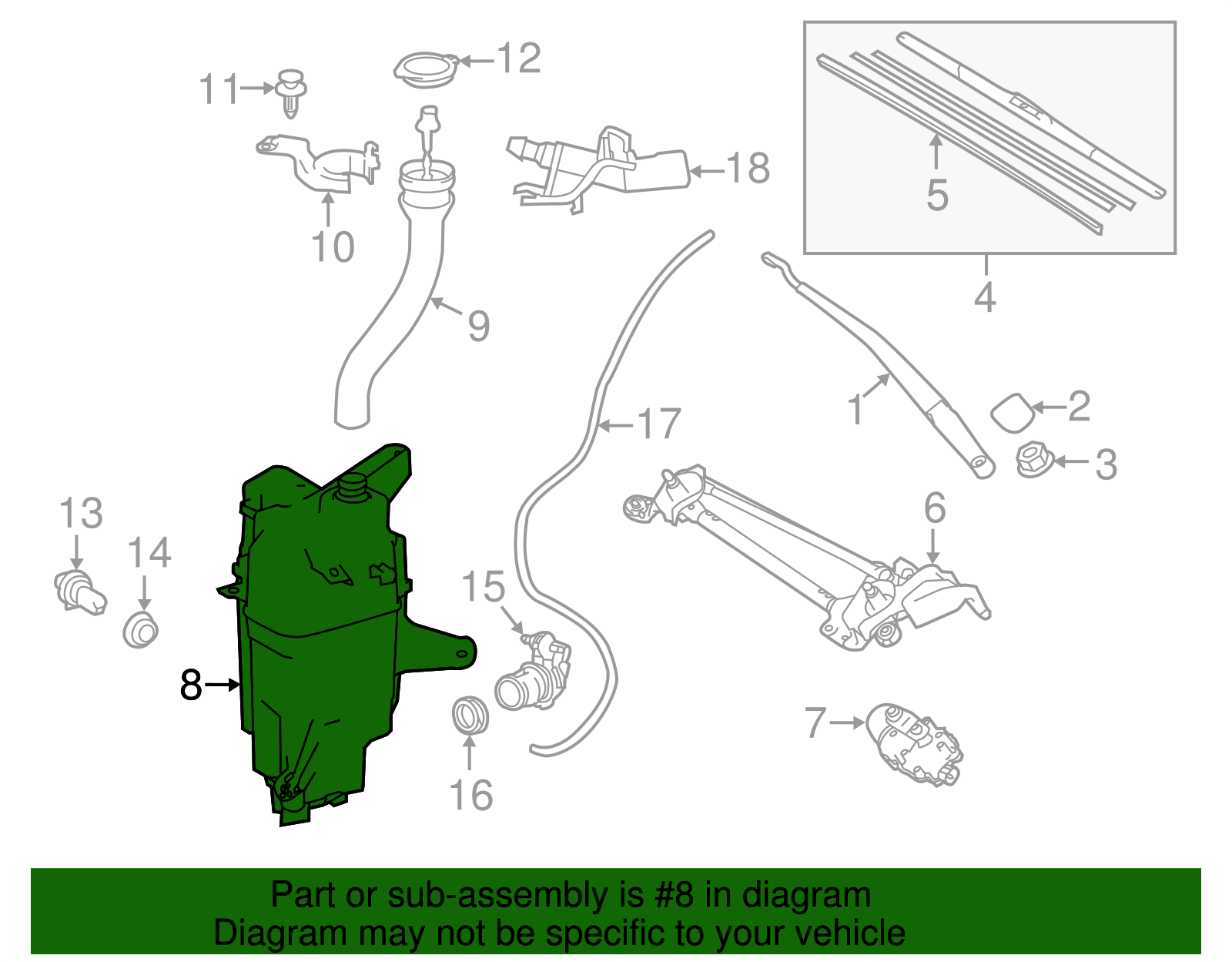 Genuine Toyota Washer Reservoir part# 85315-0R030 for 2013-2018 Toyota ...