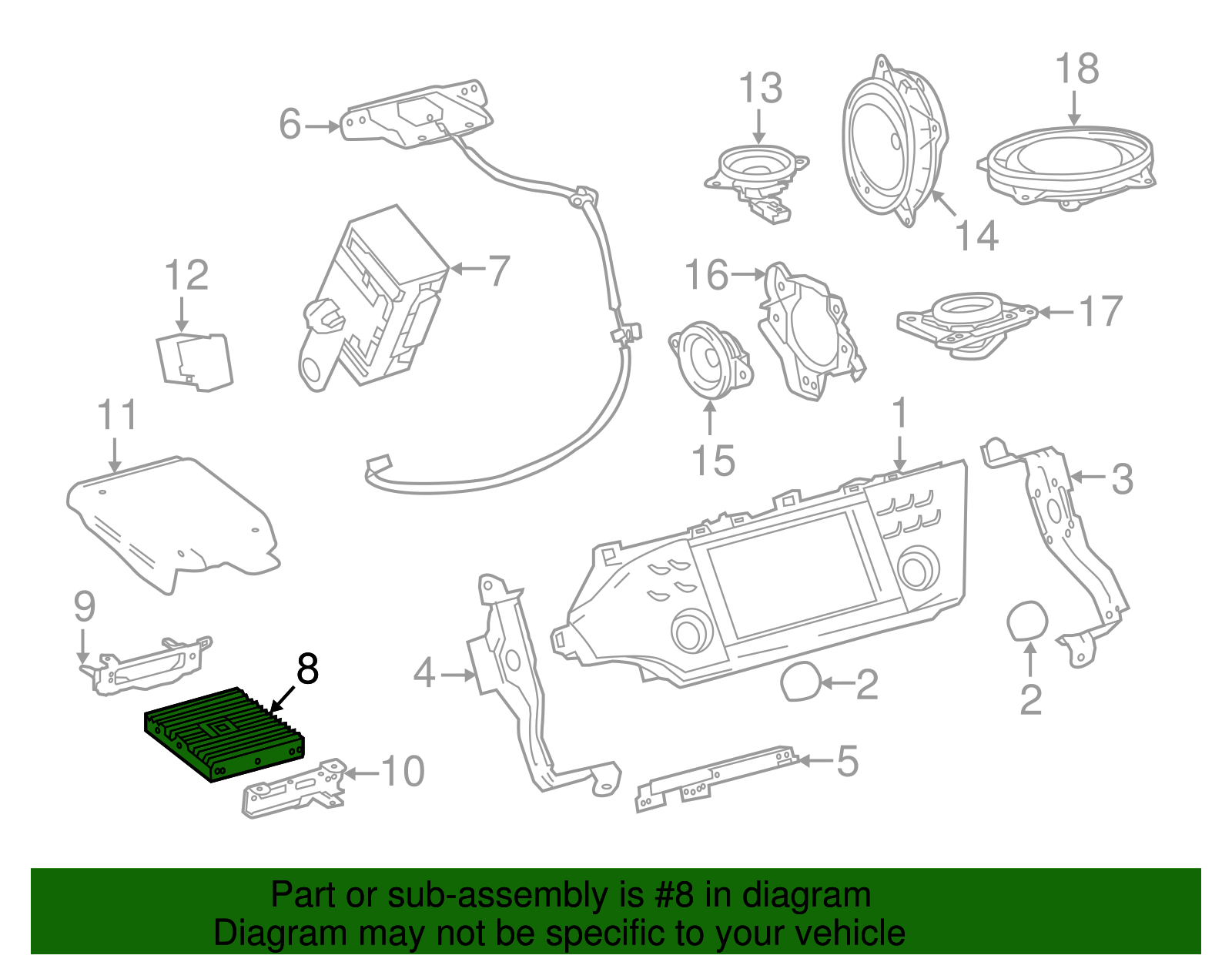 2013-2014 Toyota Avalon Amplifier 86280-07050 | Toyota Parts Express