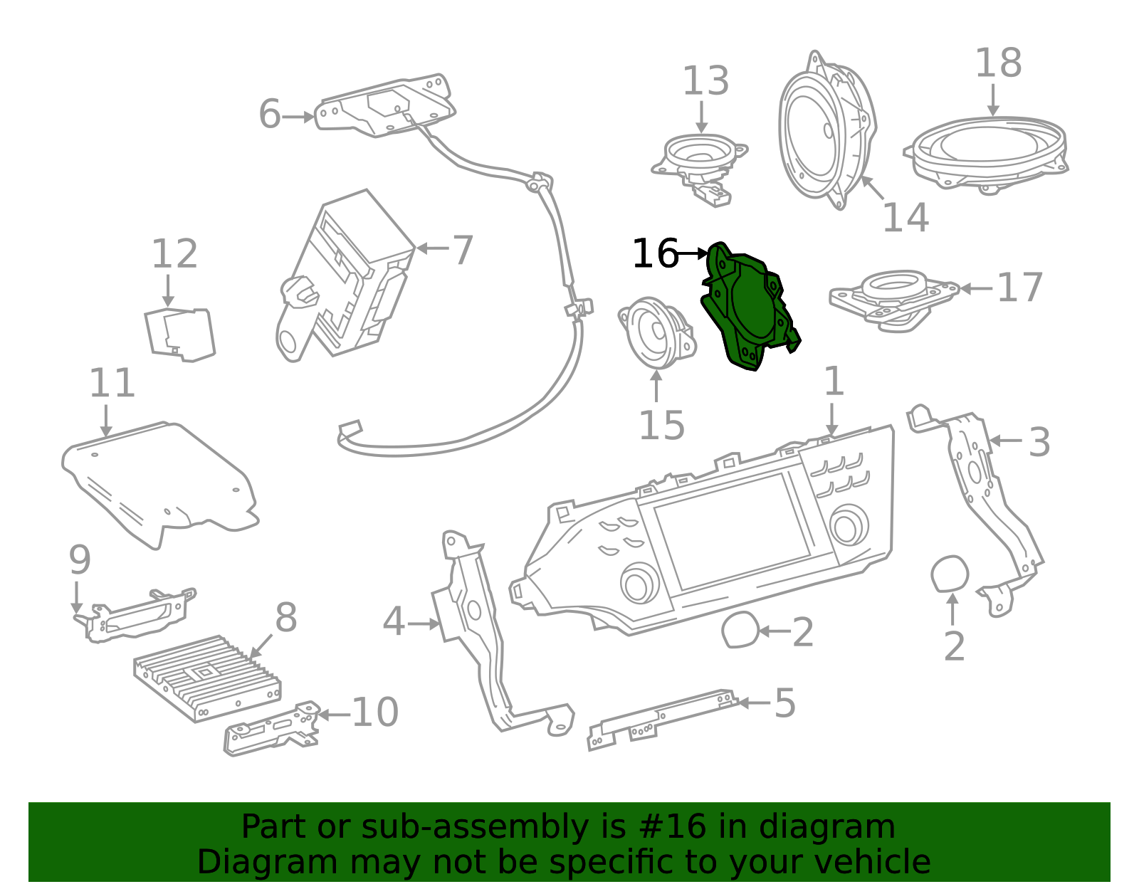 86161-07020 - High-Quality Radio Speaker Bracket for 2013-2018 Toyota ...