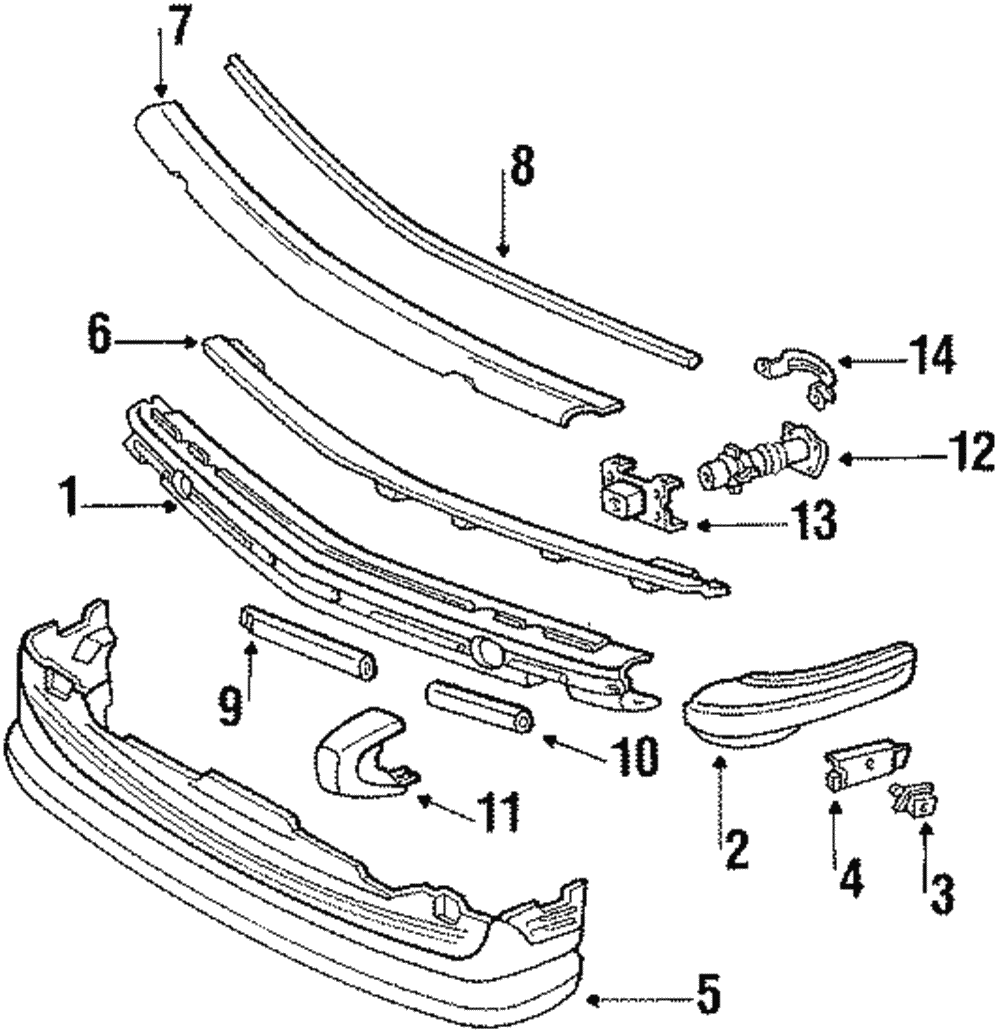107-880-08-55 - Bumper Guard 1984-1989 Mercedes-Benz | Mercedes-Benz ...