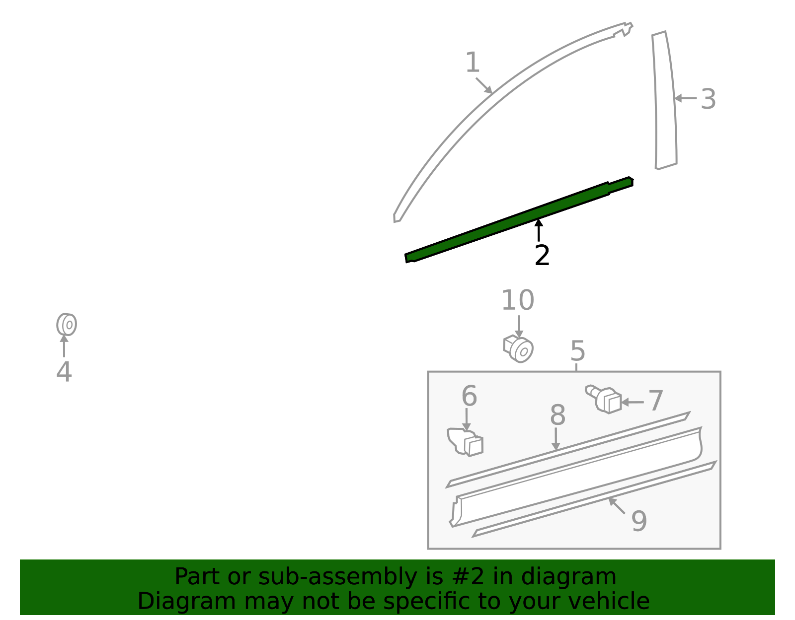 2013-2018 Toyota RAV4 Door Belt Molding (Left, Front) 75720-0R030 | OEM ...