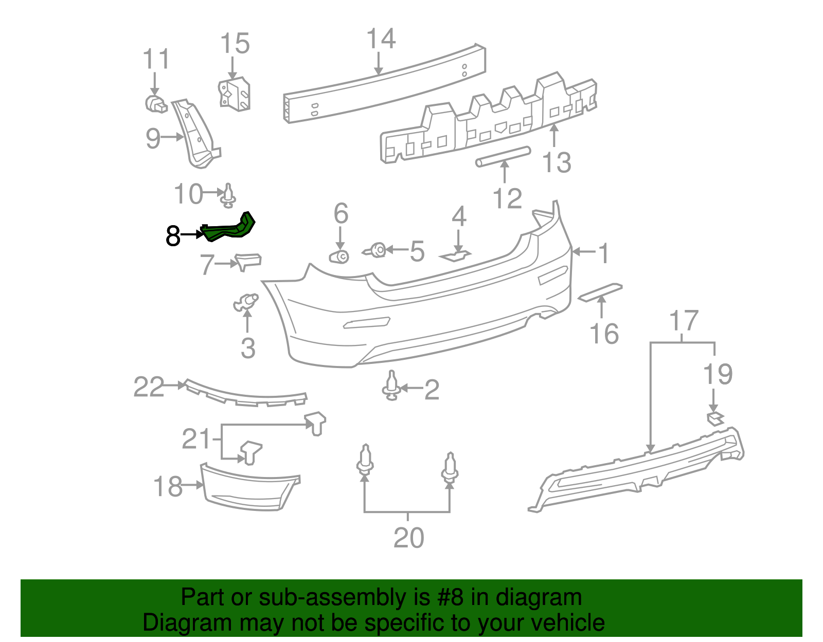 52156-02090 - Side Support - 2009-2013 Toyota Matrix | Nucar Toyota Parts