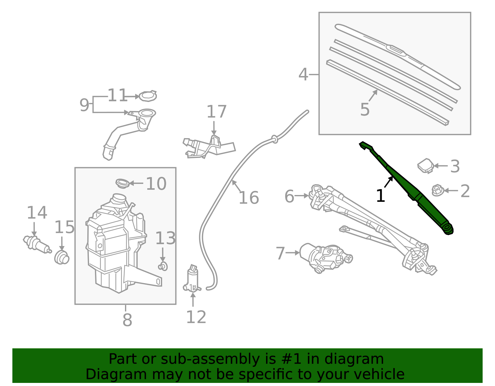 85221-33400 - High-Quality Windshield Wiper Arm for 2019-2022 Lexus ...
