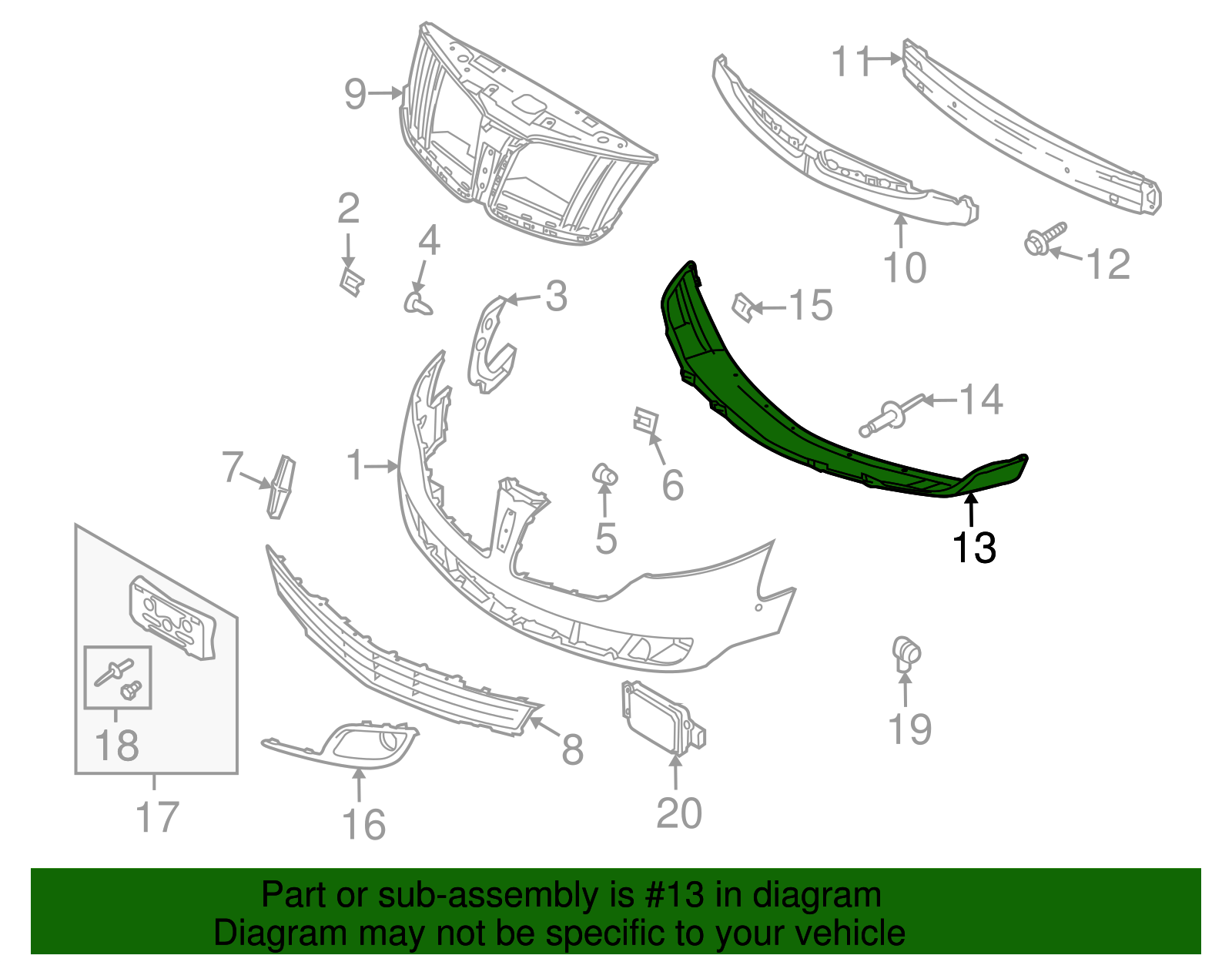 Genuine OEM Ford Part - Valance AE9Z-17626-A | Genuine OEM Ford Parts ...
