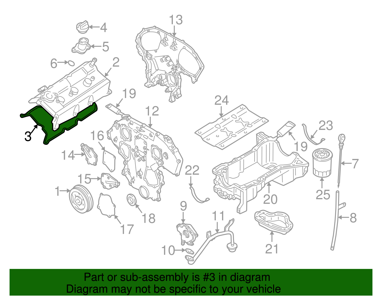 2000-2001 Nissan Pathfinder Valve Cover Gasket 13270-4W000 | Premier ...
