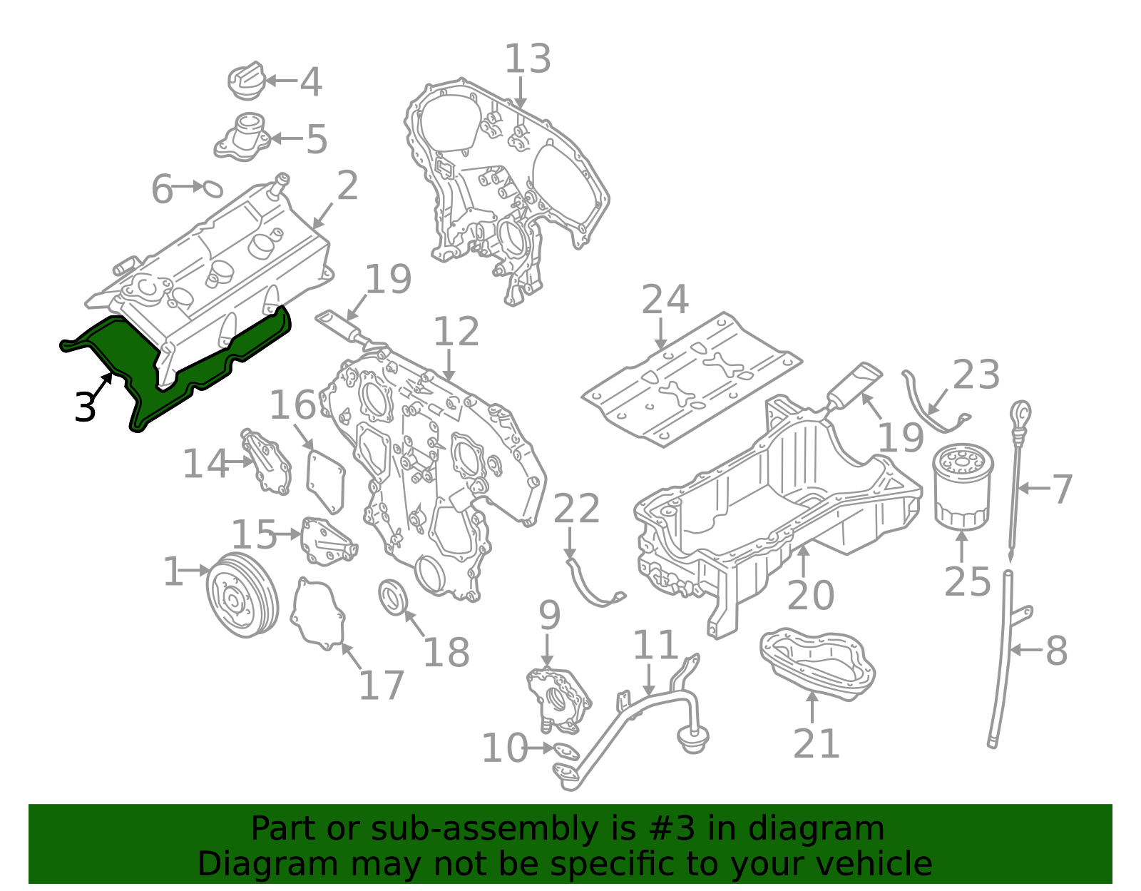 2000-2001 Nissan Pathfinder Valve Cover Gasket 13270-4W000 | Nissan ...