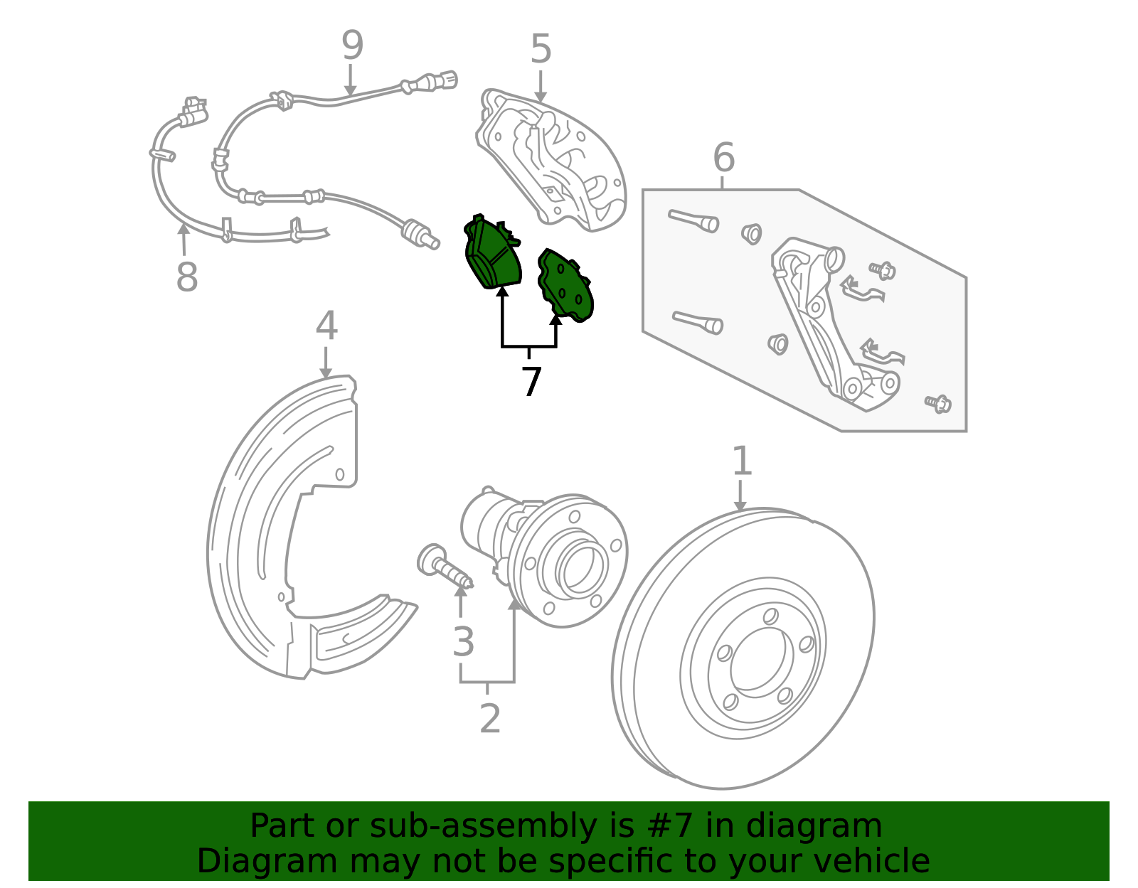 5U2Z-2V001-J - Brake Pads - 2005-2009 Ford | Sunrise Ford Parts