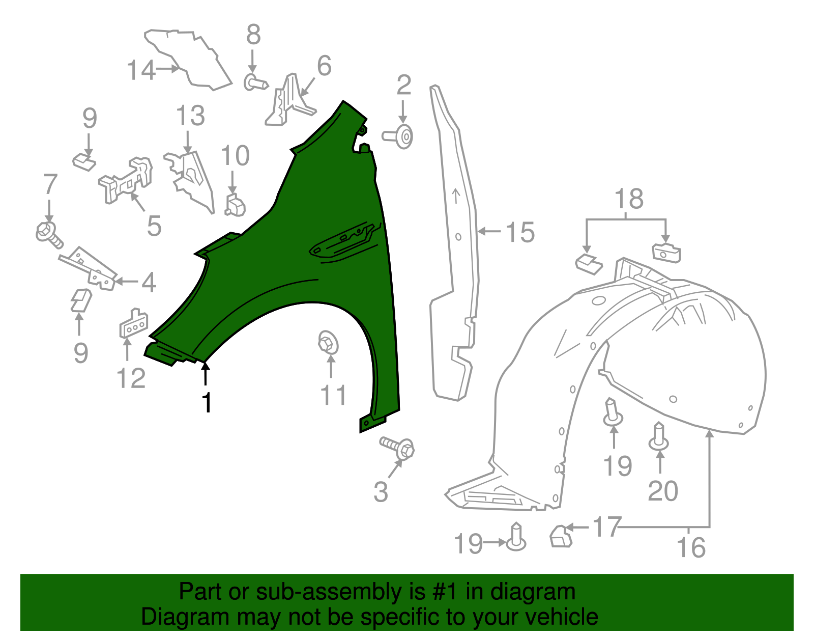 2018-2024 Buick Enclave Fender 85546063 GM | GMPartsDirect.com
