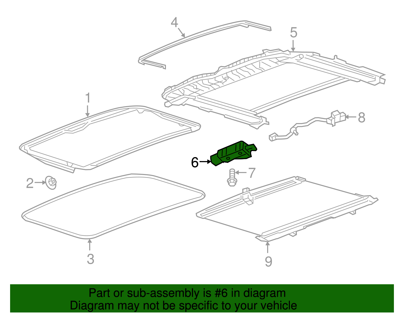 2017-2023 GM Sunroof Sunshade Motor with Control Module 84379143 GM ...