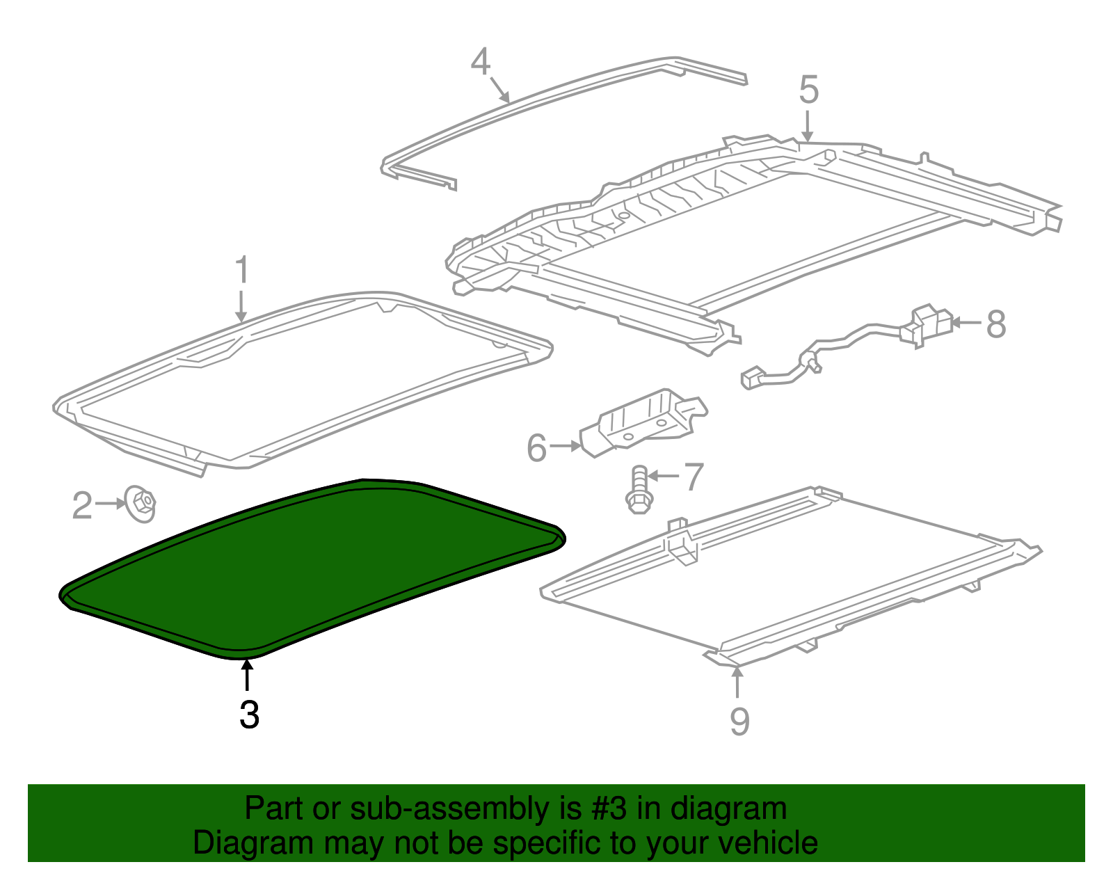 2017-2024 GM Sunroof Window Seal 84136408 | GM Parts Center