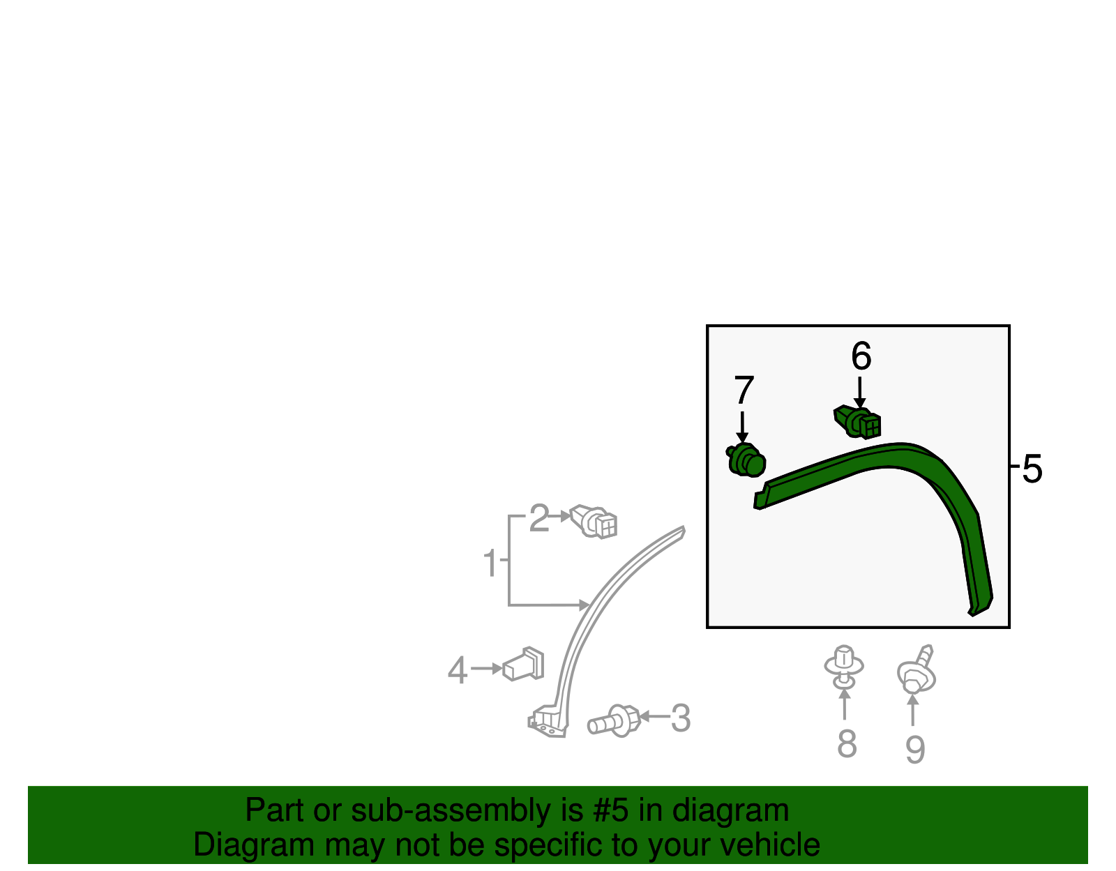 75605-0E020 - Wheel Opening Molding For 2020-2022 Lexus | Lexus OE Parts