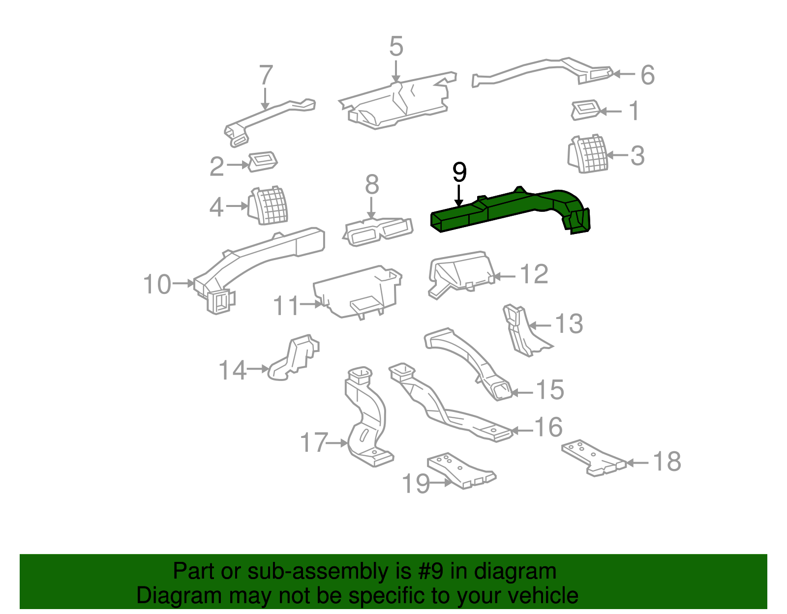 2005-2012 Toyota Avalon Outer Duct 55845-07020 | Toyota Parts Center