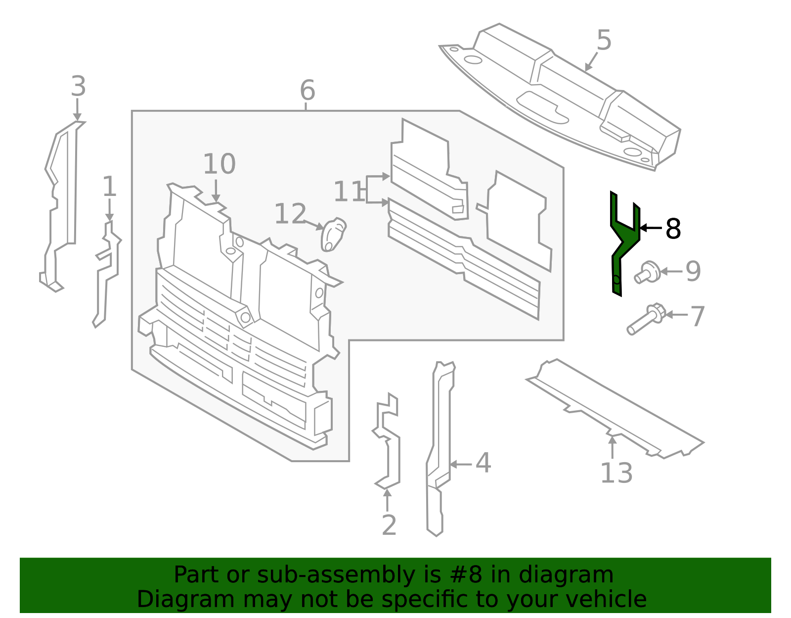 KT4Z-8472-A - Shutter Spacer 2019-2024 Ford Edge | Big 3 Auto Parts
