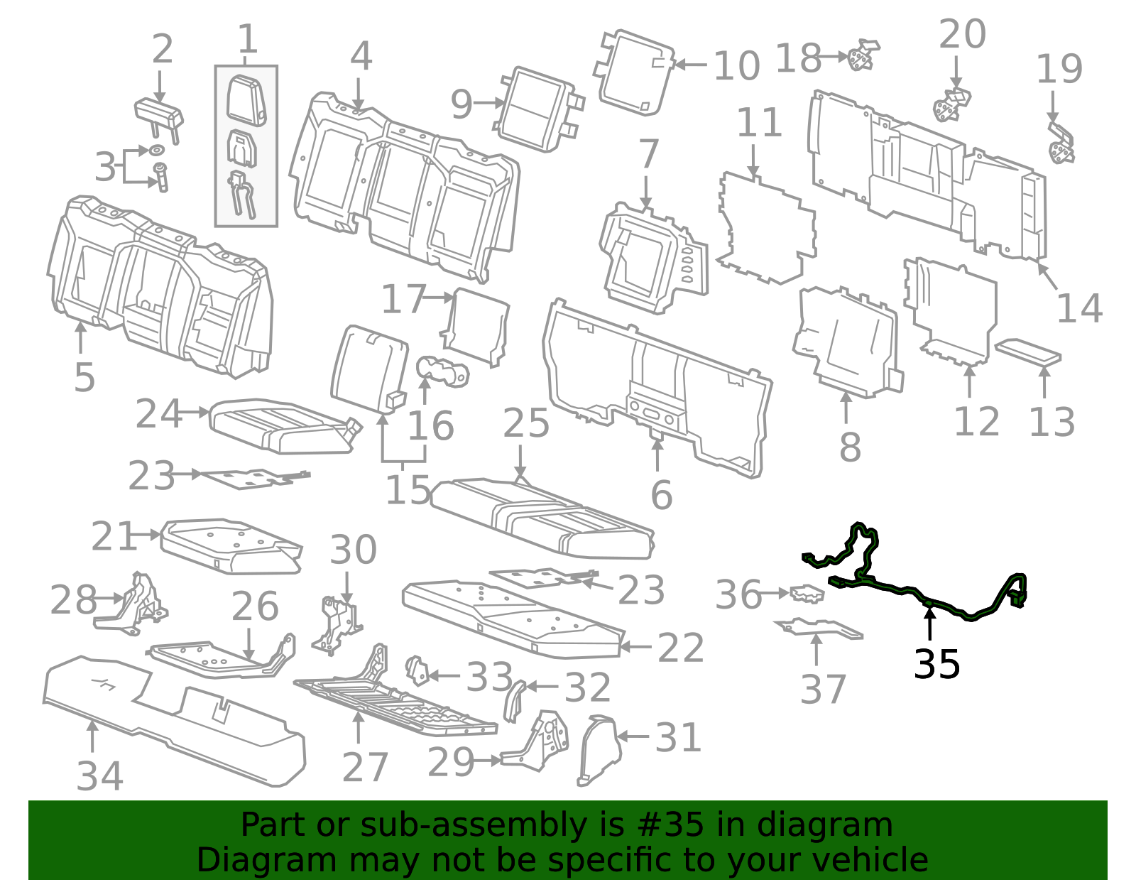 84943521 - 2019-2025 GM - Rear Seat Heater Wiring Harness | Partners Chevy