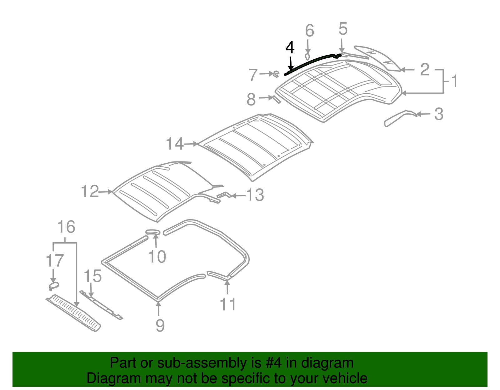 8H0-871-971 - Convertible Top Cable 2003-2009 Audi | Audi OEM Parts