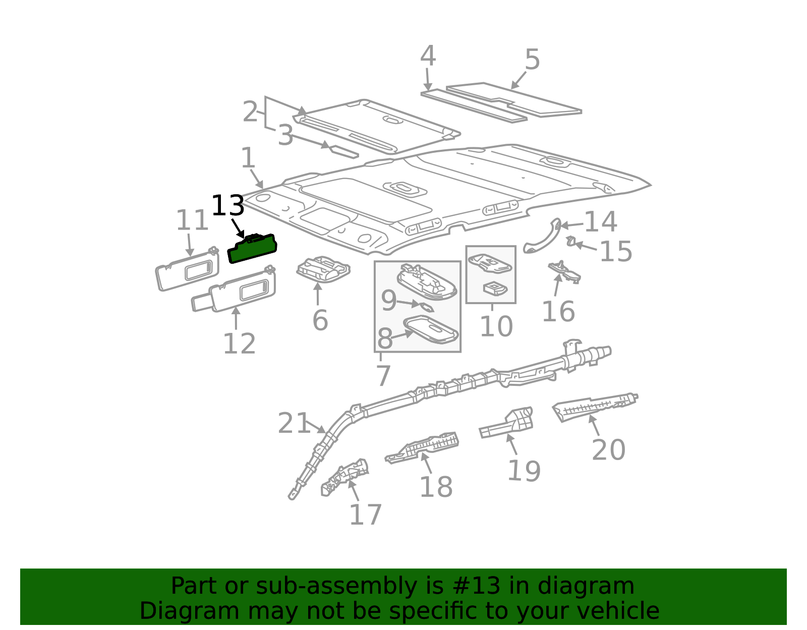 2003-2009 Toyota 4Runner Sun-Visor Cover 74303-35010-E0 | MotorMotor